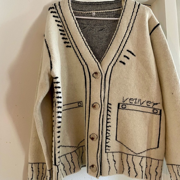 Sweaters | 2d Cream And Black Cardigan | Poshmark
